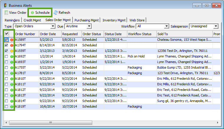 Scheduling Orders in a Batch or Individually | ACCTivate! Help